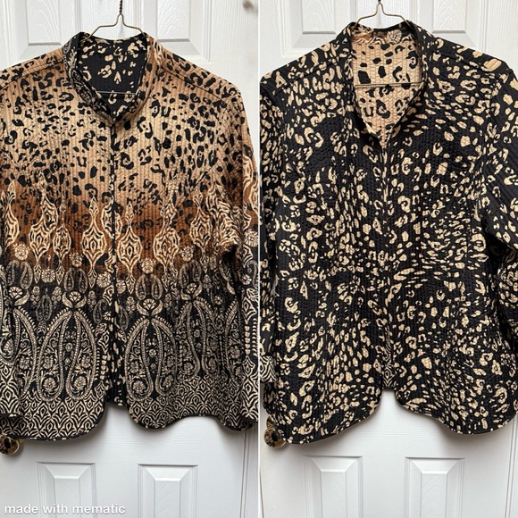 Jackets & Coats | Reversible Animal Print Quilted Jacket Womens 2x ...